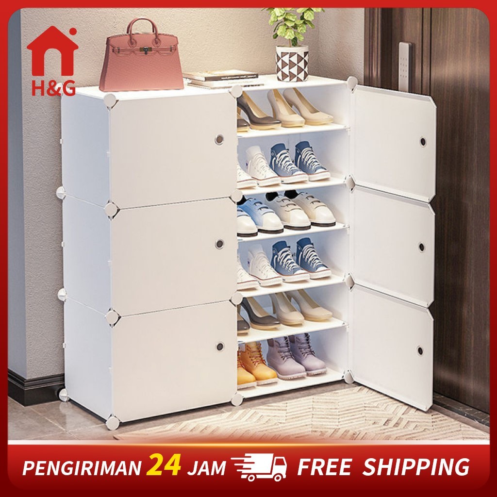 Jual Lemari Rakit/Rak Sepatu DIY Portable RAK Plastik Premium Praktis ...