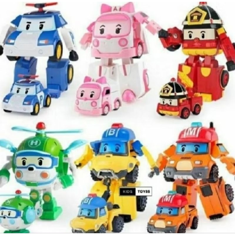 Jual mainan anak robocar poli 1set 4 karakter // robocar poli 4in1 ...