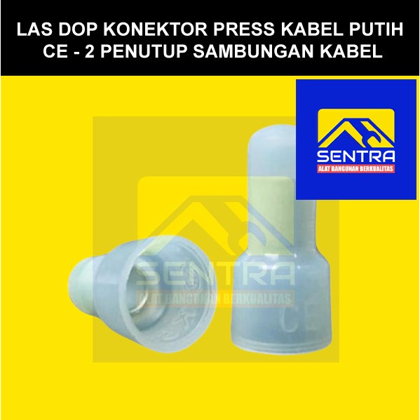 Jual LAS DOP KONEKTOR PRESS KABEL PUTIH CE - 2 PENUTUP SAMBUNGAN KABEL ...