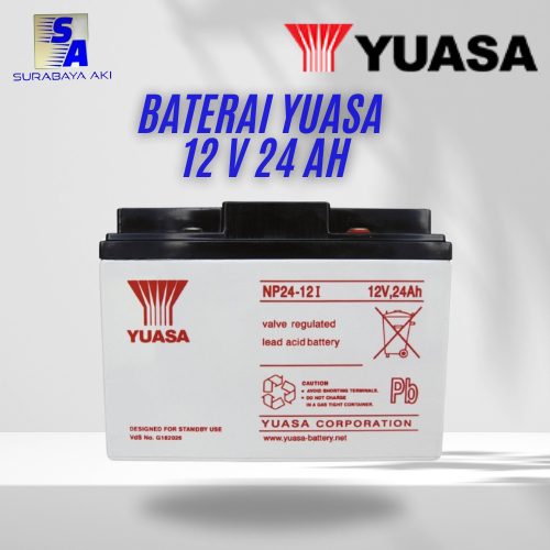 Jual YUASA AKI KERING NP 24- 12 ACCU 12V 24AH - BATERAI BATTERY VRLA (12V 24AH) | Shopee Indonesia
