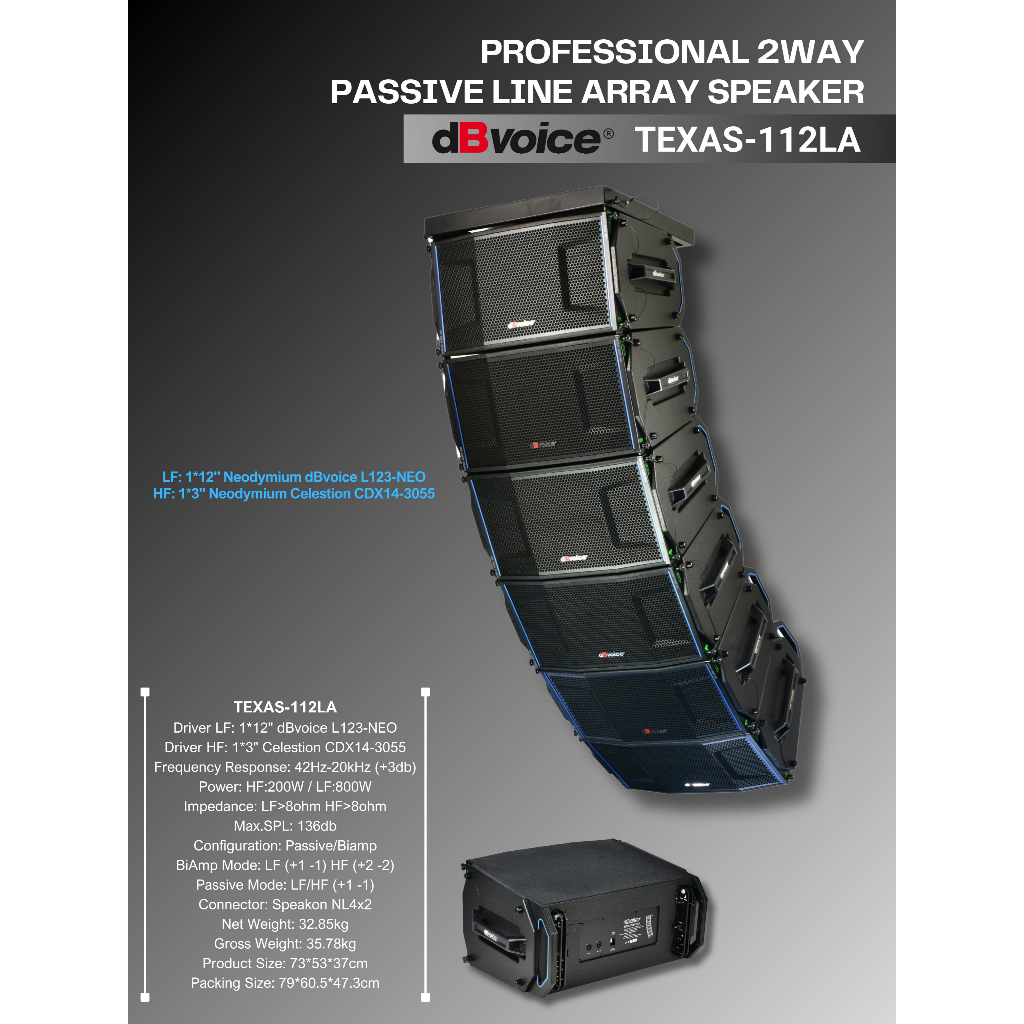 Jual Speaker Line Array Dbvoice TEXAS 112 LA Original 12 inch Array dB ...