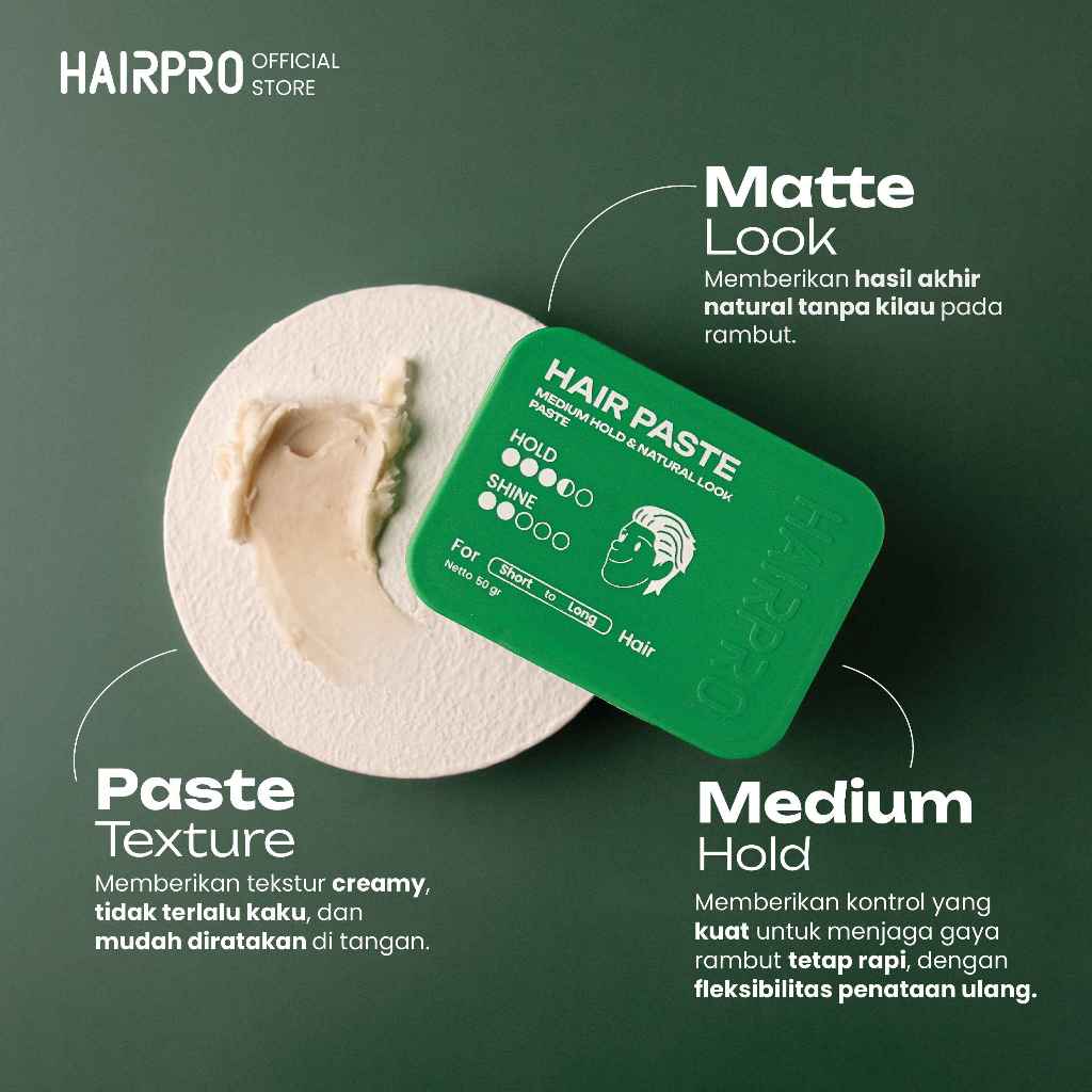 Jual Hairnerds Professional - Paste Pomade + Texture Comb Besar ...