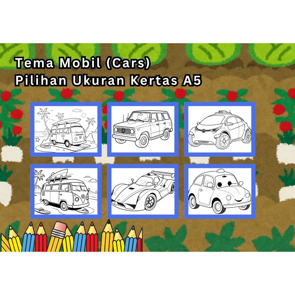 Jual Kertas Mewarnai / TEMA MOBIL / Buku Gambar Mewarnai Ukuran A5 ...