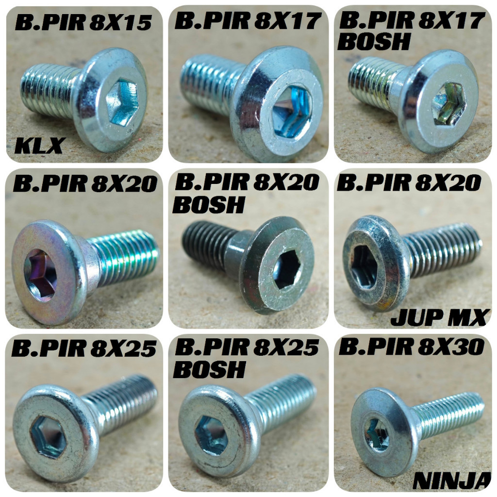 Jual BAUT L PIRINGAN CAKRAM segi 6 enam baud disc disk 8x15 8x17 8x20 8x24 8x25 8x30 8x35 8 15 ...