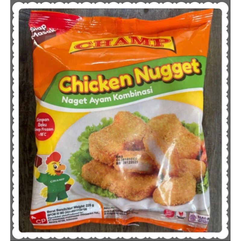 Jual CHAMP Chicken Nugget ( Naget Ayam Kombinasi) 225 g | Shopee Indonesia