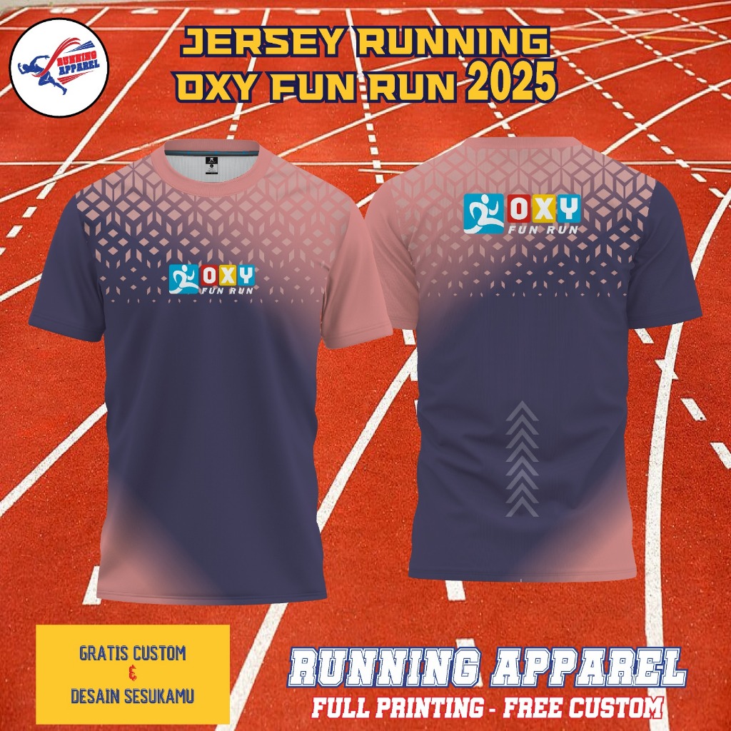 Jual Baju Jersey RUNNING OXY FUN RUN 2025 , Berbahan DRYFIT Full Printing Free custom nama dan ...