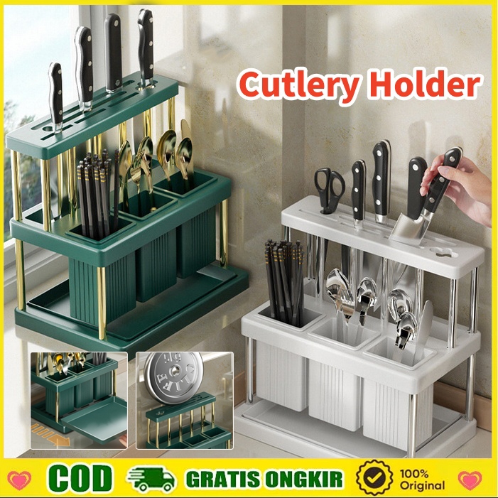 Jual 【COD】Rak Sendok Pisau Rak dinding Tempat Sendok Garpu Peniris Alat ...
