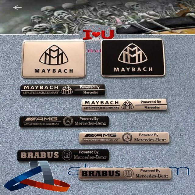 Jual Emblem aluminium Powered By Mercedes Benz AMG Brabus Maybach ...