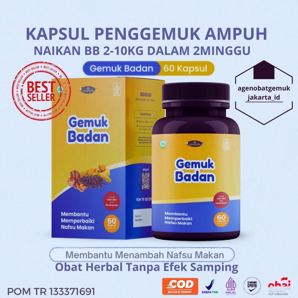 Jual Obat Penggemuk Badan Herbal Penambah Nafsu Makan Gemuk Badan ...
