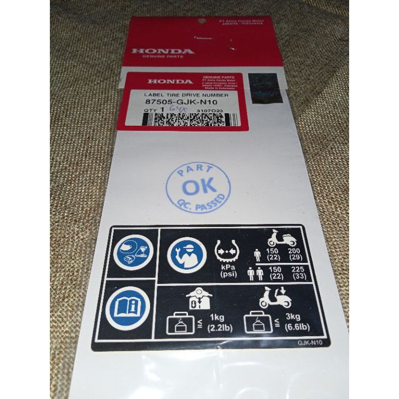 Jual Stiker Sticker Striping Label Tire Drive Number Ban tekanan ban ...