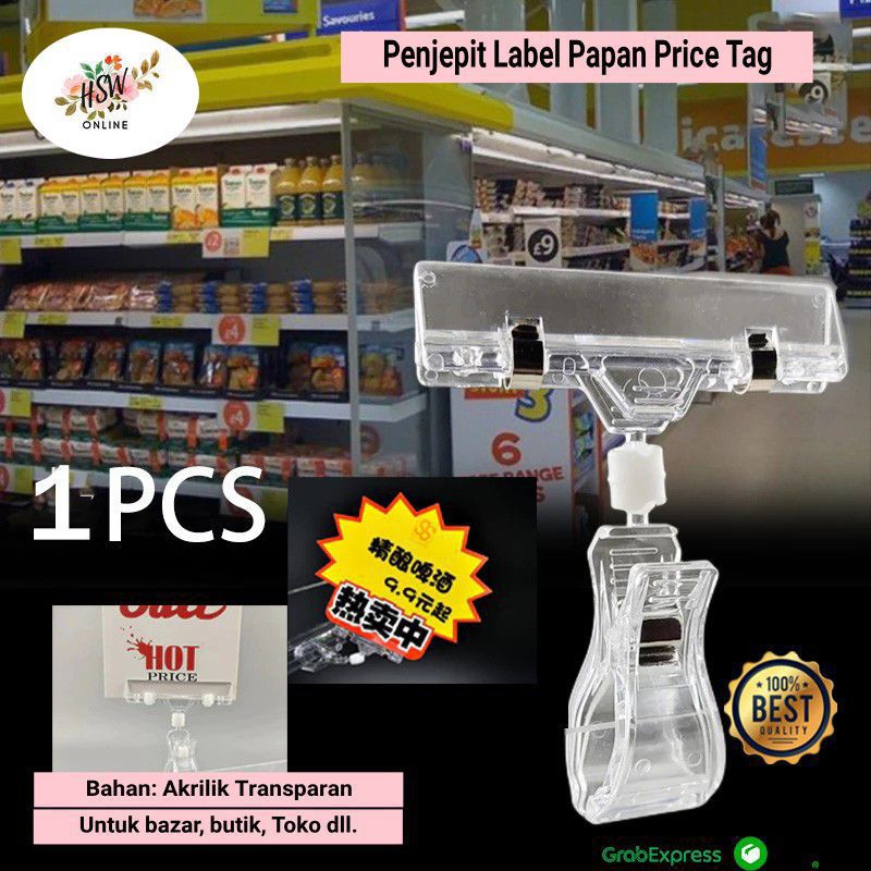 Jual Penjepit Label Harga Papan Display Klip Jepitan Promo Transparan ...