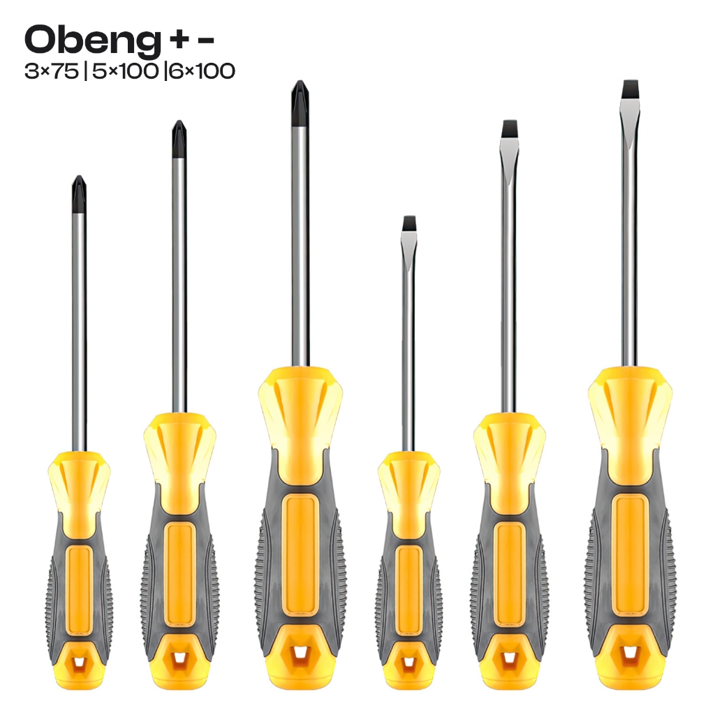 Jual Allefix Obeng Set 6PCS Obeng Plus Minus Screwdriver Multifungsi ...