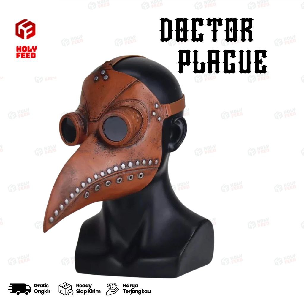 Jual Topeng Plague Doctor Karet Latex Medieval Steampunk For Face Bird ...