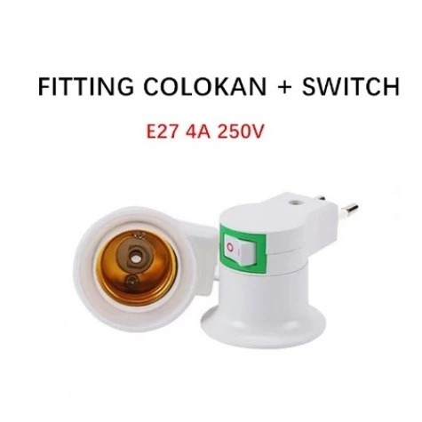 Jual Fitting colok fitting lampu tidur DUTRON fitting E27 Saklar on off ...
