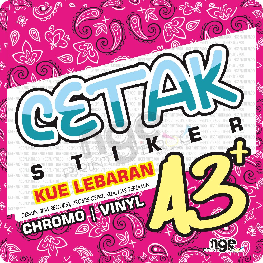 Jual Stiker kue lebaran cepat/custom/chromo/vinyl/putih/bening/nastar ...