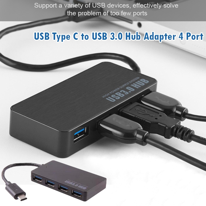 Jual USB Type C to USB 3.0 Hub Adapter 4 Port - UH-103C Multifungsi ...
