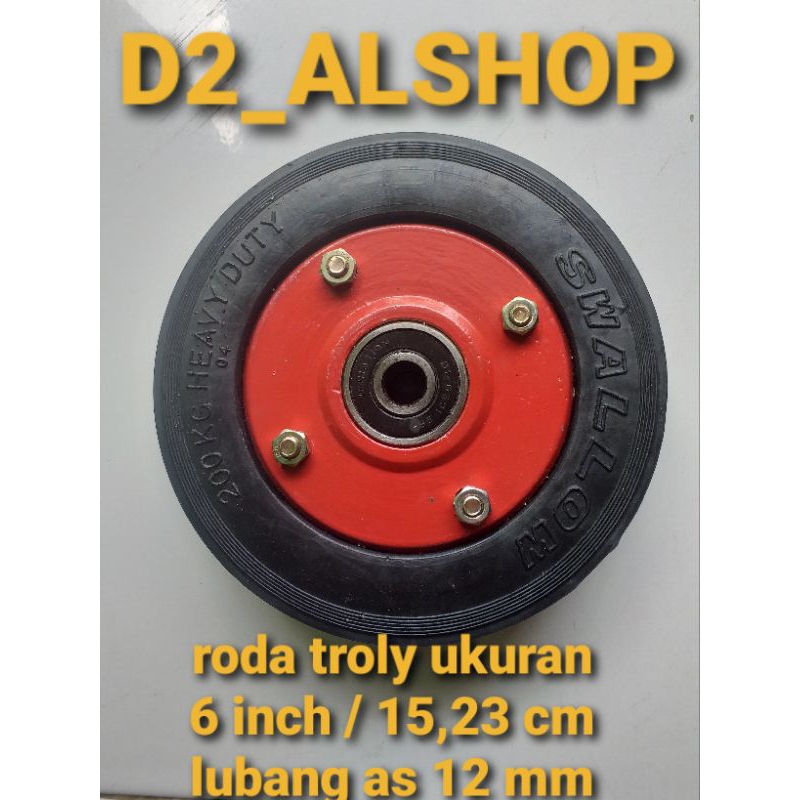 Jual RODA TROLY KARET SWALLOW 6 inchi | RODA TROLY 6 inchi DOBEL ...