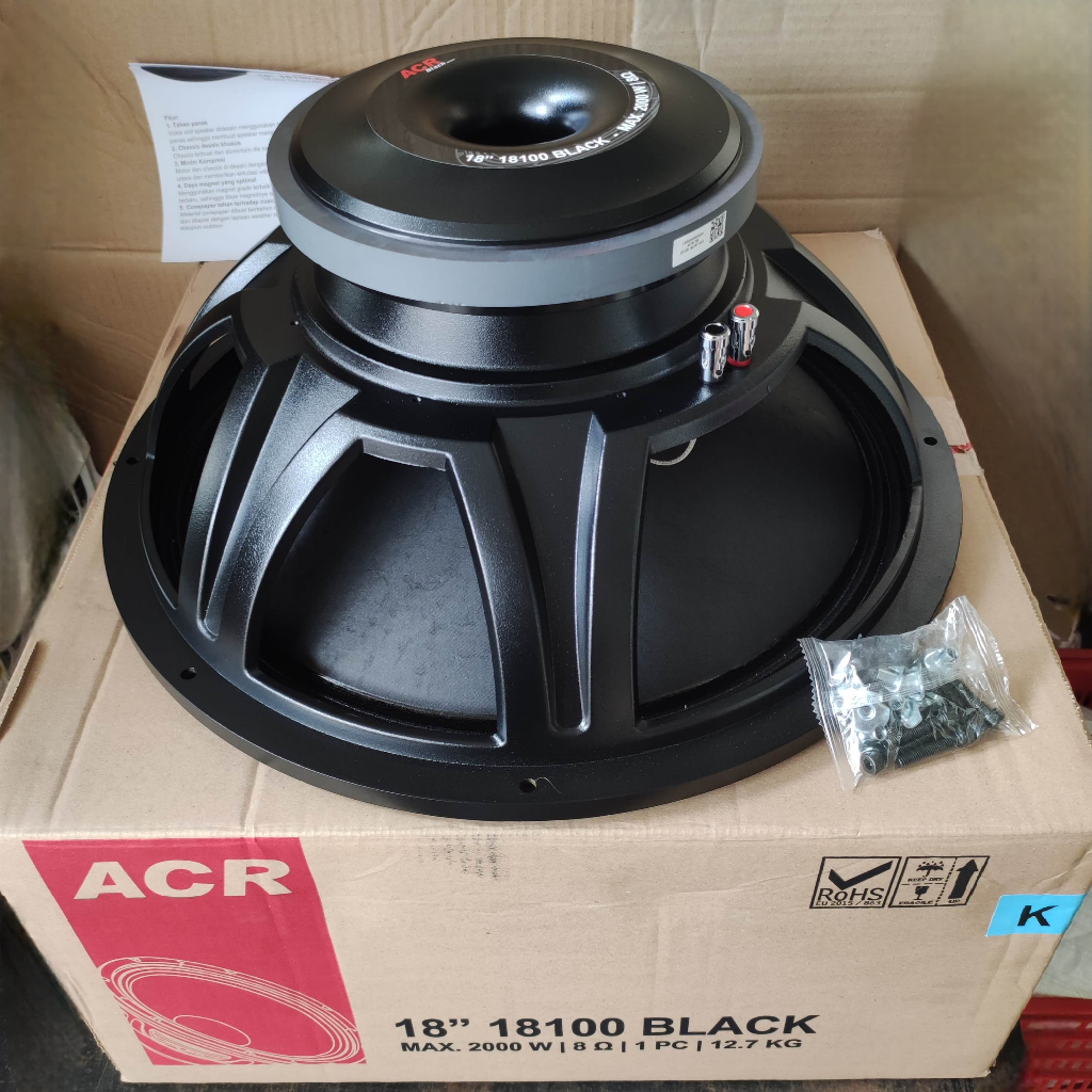 Jual speaker acr 18in 18inch 18100 black subwoofer max 2000w | Shopee ...