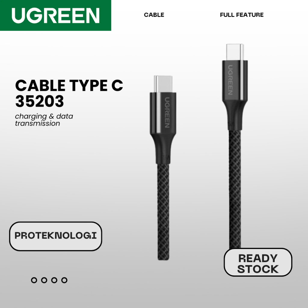 Jual UGREEN 35203 Kabel Data Type C to Type C 100W 50cm Cable Fast ...
