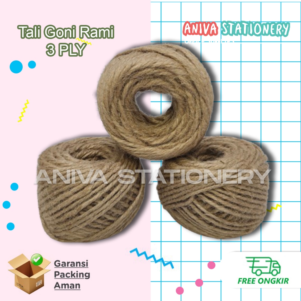 Jual Tali Goni Rami Vintage Tambang Craft Dekorasi 50 Meter | Shopee ...