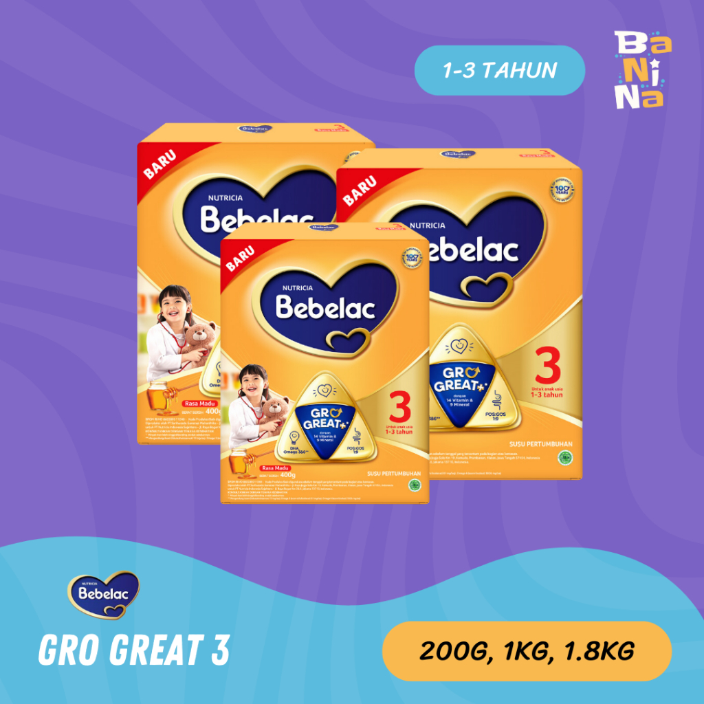 Jual Bebelac 3 Rasa Vanila 1kg, 1.8kg Susu Formula Bayi 1-3 Tahun ...