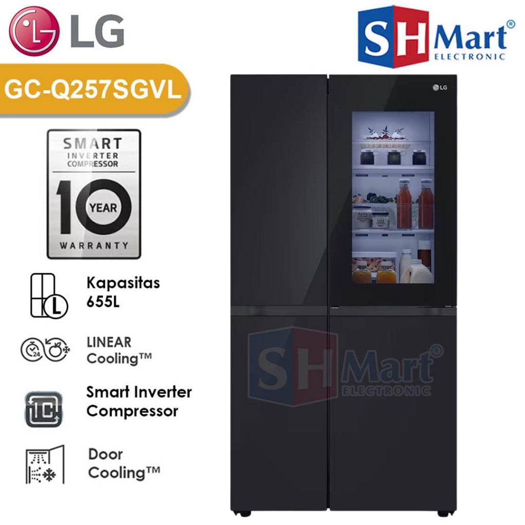 Jual KULKAS SIDE BY SIDE LG KAPASITAS 655 LITER GCQ257SGVL / GC-Q257SGVL INSTAVIEW SMART ...