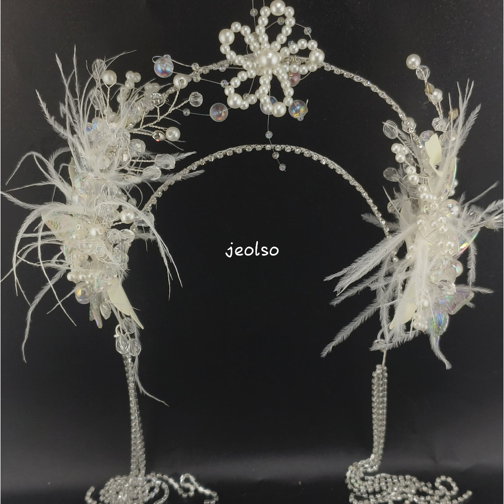 Jual Headpiece mutiara kupu-kupu jurai dengan mutiara dan bulu | Shopee ...