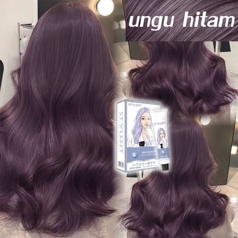 Jual 【Warna Utama 2025】STYLE FIT Cat rambut ungu hitam 200ML Cat rambut ...