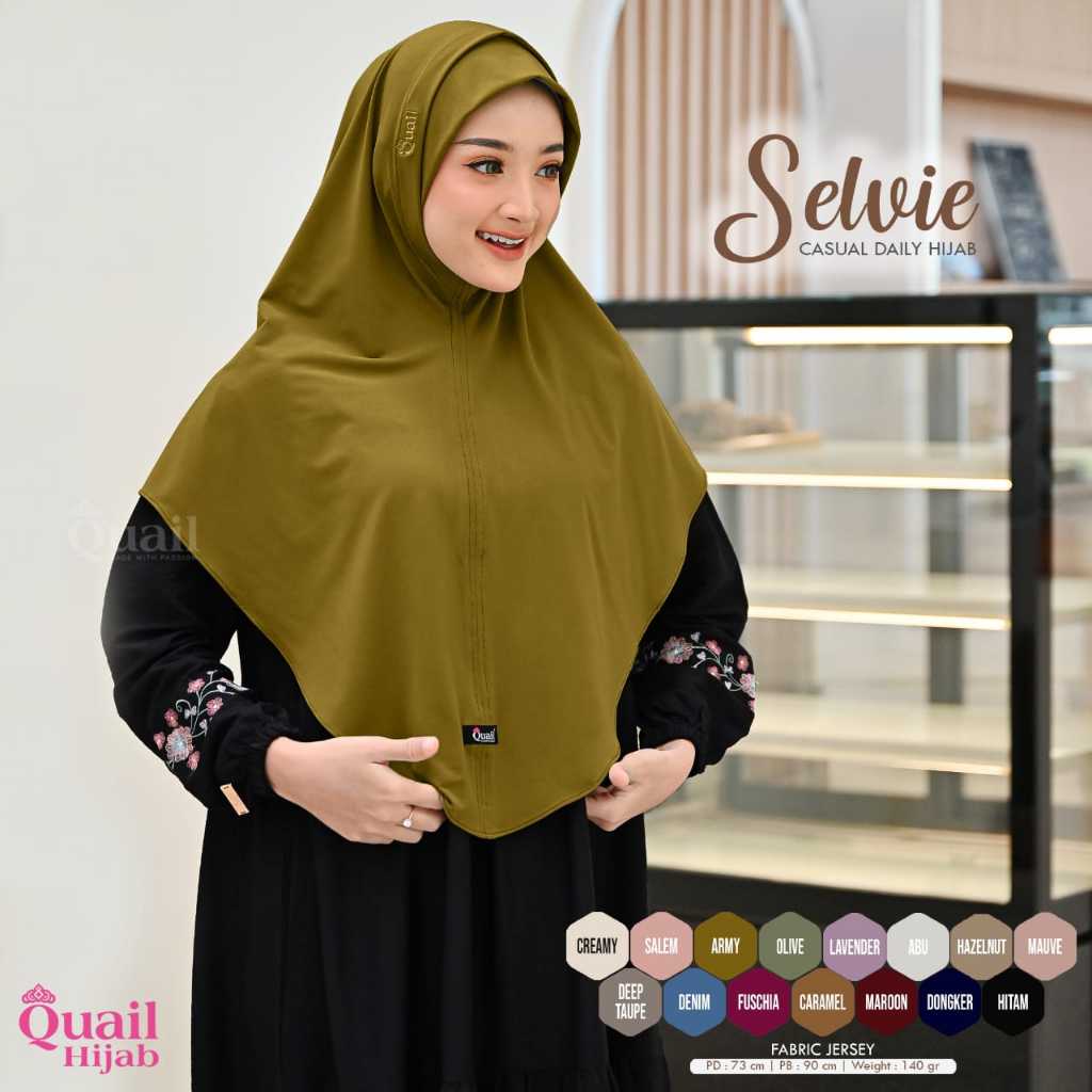 Jual Selvie Casual Daily Hijab Original Quail hijab Wanita Fabric jersey | Shopee Indonesia