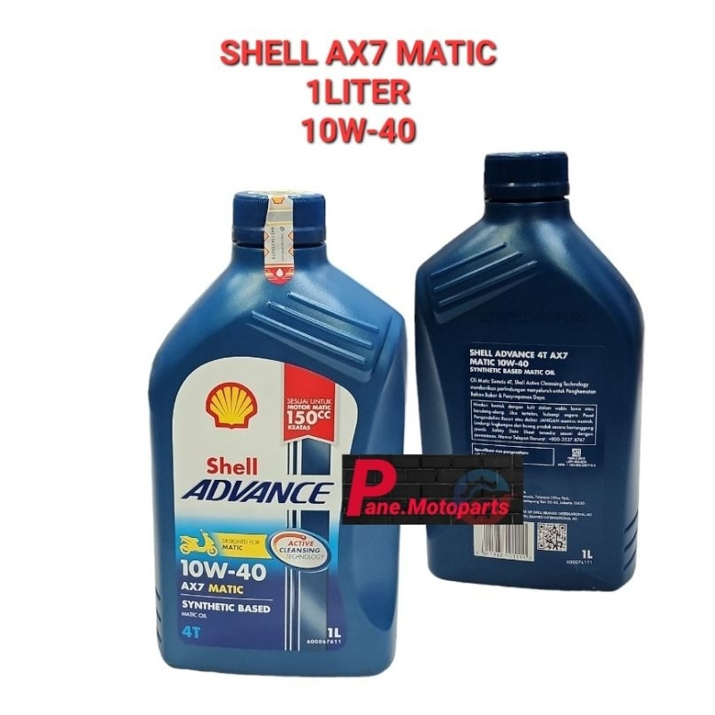 Jual OLI MESIN SHELL AX7 MATIC OIL MESIN SHEL ADVANCE 4T 1LITER 10W-40 ...