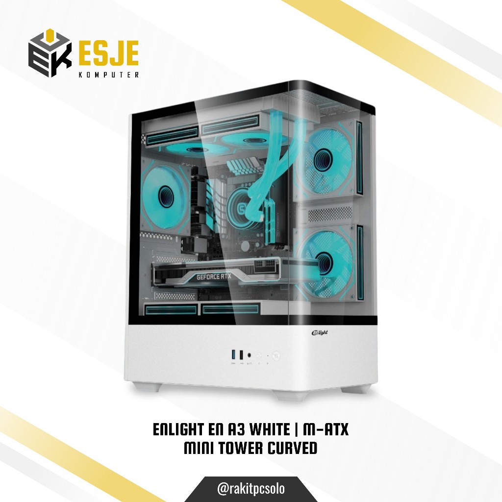 Jual ENLIGHT EN A3 White Casing PC Mini Tower Curved | Shopee Indonesia