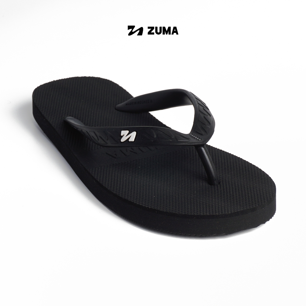 Jual Zuma Men Classic 1 Jet Black, Sandal Jepit Pria Karet Polos, Hitam ...