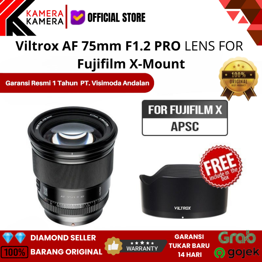 Jual Viltrox Lensa 75mm F1.2 STM AF PRO Prime Lens for Fujifilm X-Mount | Shopee Indonesia