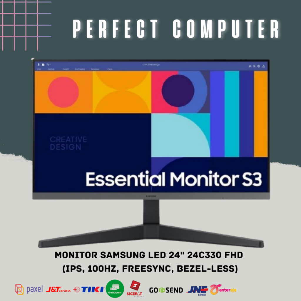 Jual Monitor LED Samsung 24" 24C330 FHD IPS, 100Hz, FreeSync, Bezel ...