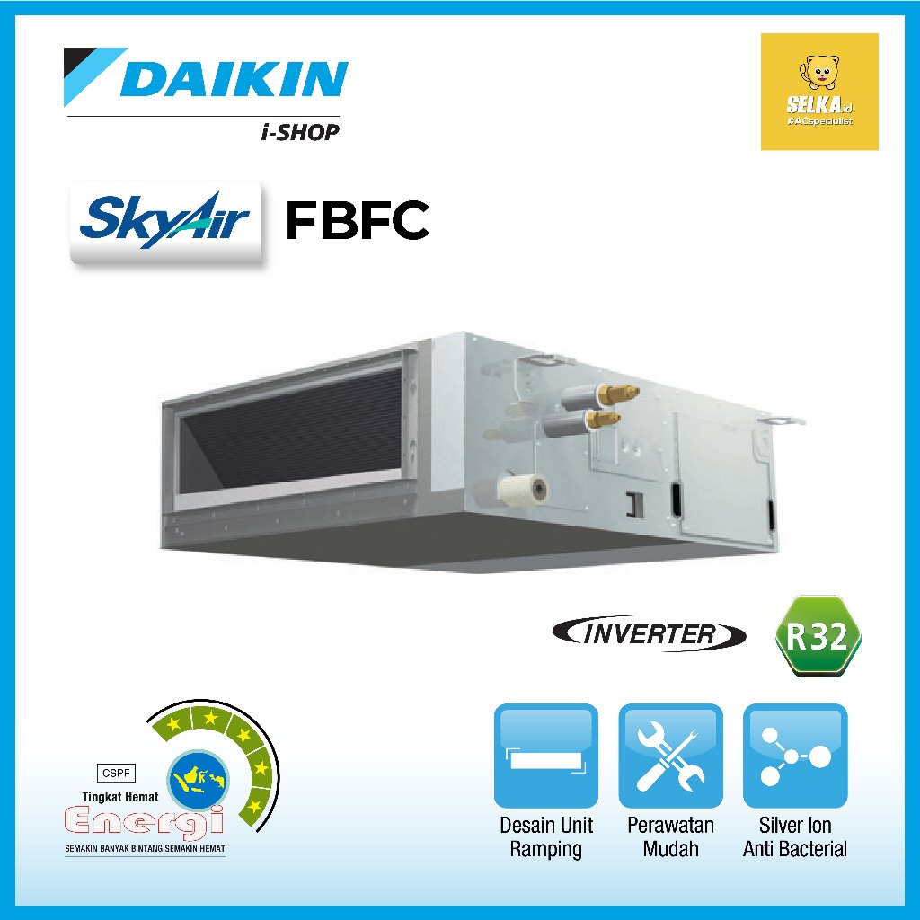 Jual DAIKIN FBFC100DVM4 AC SPLIT DUCT CONNECTION MIDDLE STATIC 4 PK ...