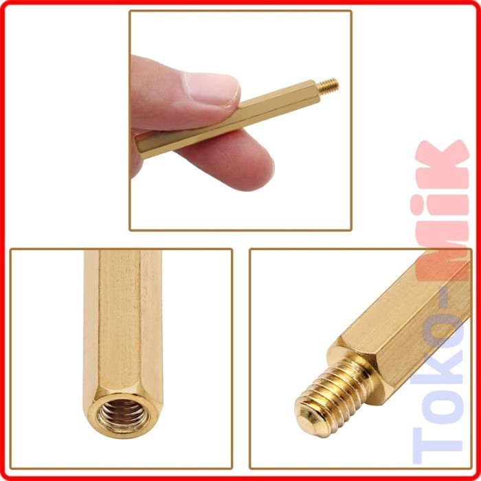 Jual Spacer Logam Besi Kuningan M3 3mm Tinggi 0.5cm 1cm 1.5cm 2cm 2.5cm ...