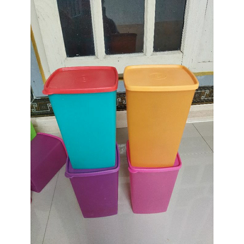 Jual toples snack tall square kapasitas besar 1,8 liter tupperware ...