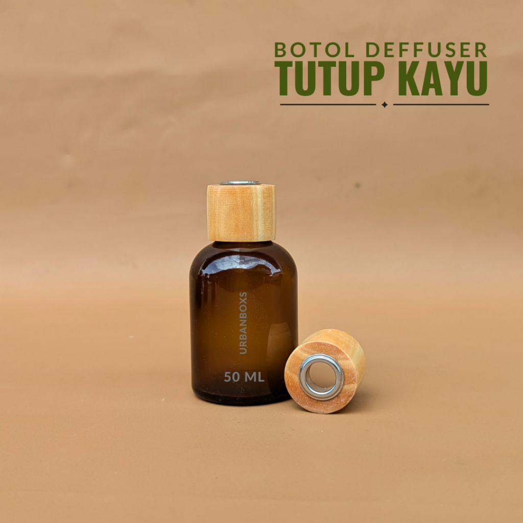 Jual Urbanboxs -Botol reed deffuser amber 50ml tutup kayu | Shopee ...