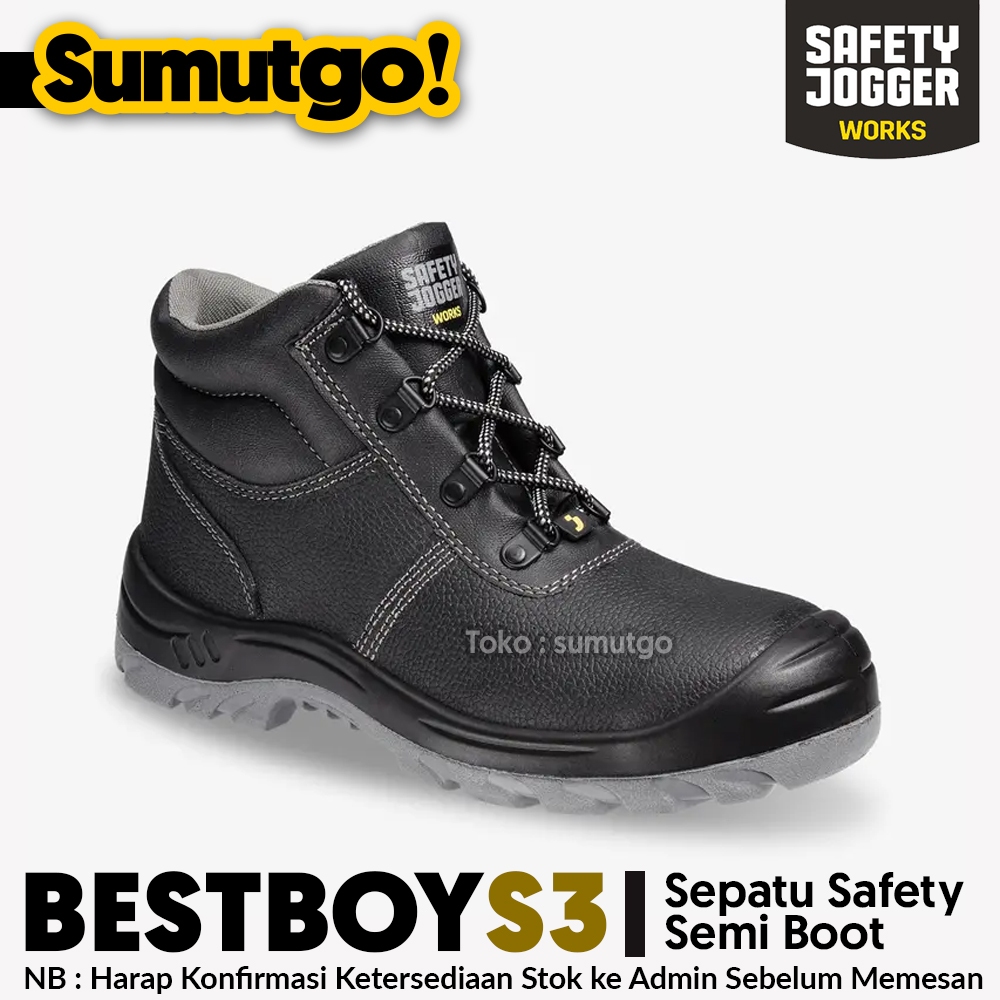 Jual [ TERLARIS ] SAFETY JOGGER BESTBOY S3 / Bestboy Sepatu Safety Kerja Proyek Semi Boot ...