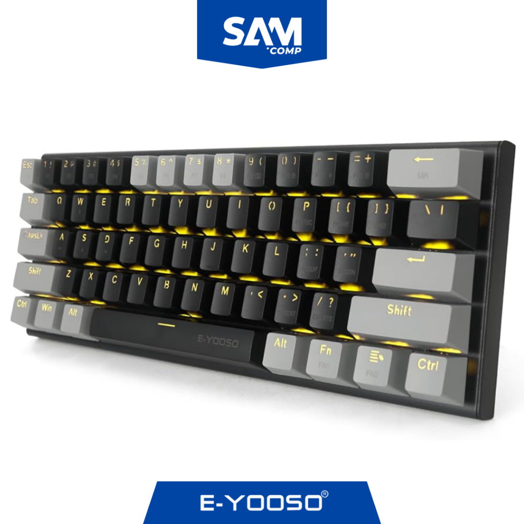 Jual E-YOOSO Z-11 Mechanical Keyboard 61 Key, Grey Black Keycaps, Black ...