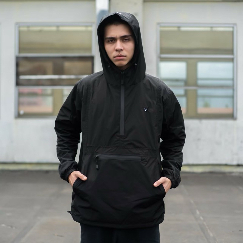 Jual WOLV Jaket Cougle Mayer Hitam Pria Taslan Waterproof | Shopee ...