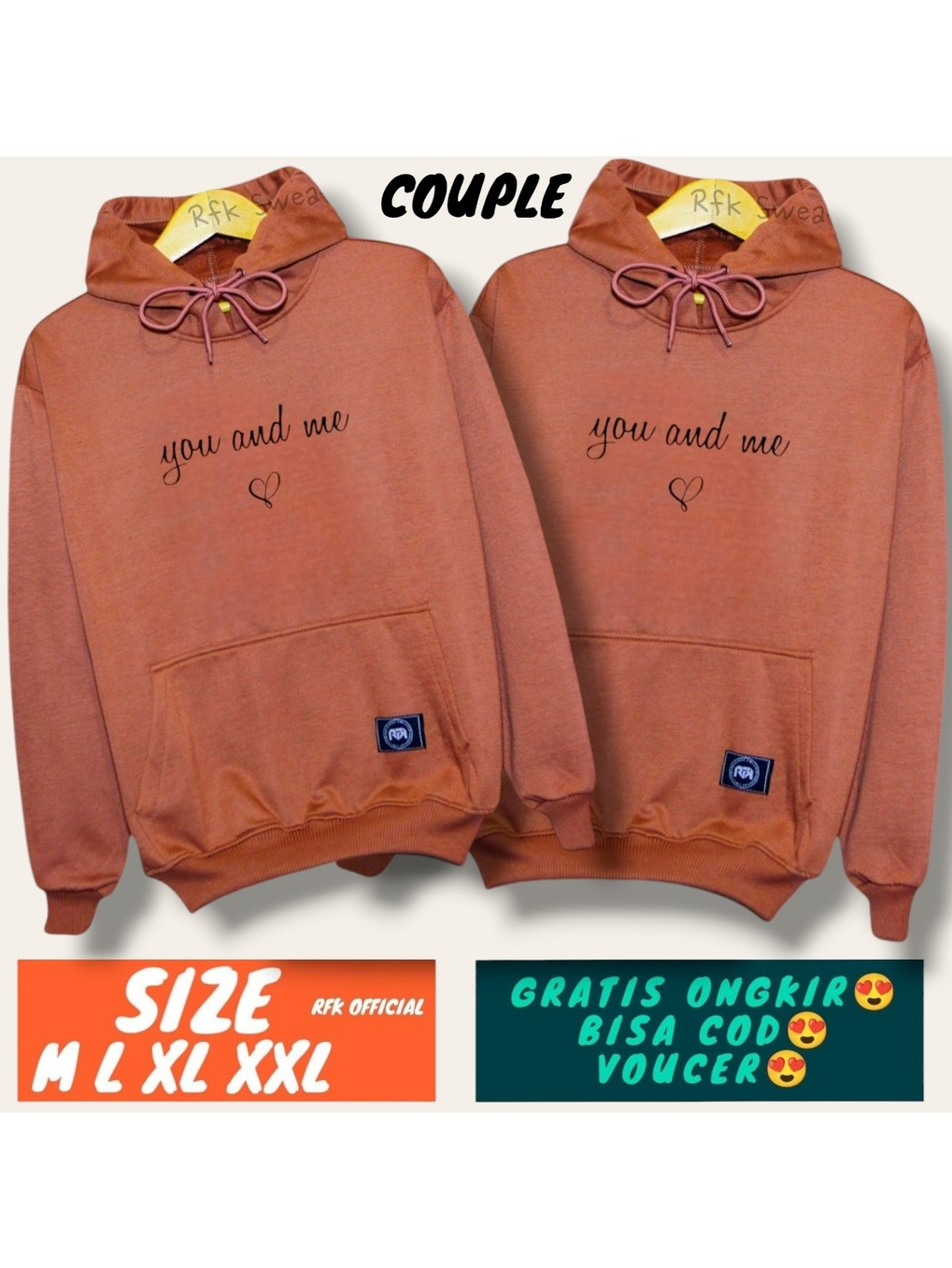 Jual Jaket couple YOU AND ME/ hoodie couple / switer couple pasangan 2 ...