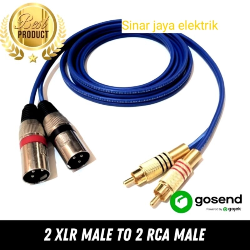 Jual Kabel audio jack 2 xlr male to 2 rca gold kabel kitani tembaga ...