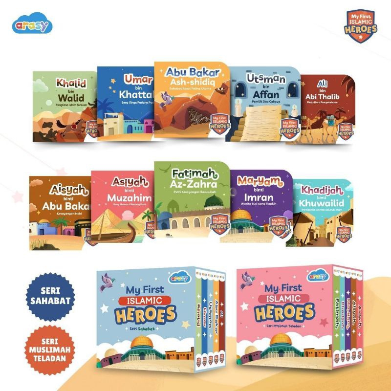 Jual Buku Bayi Balita Muslim | Mini Boardbook My First Islamic Heroes ...