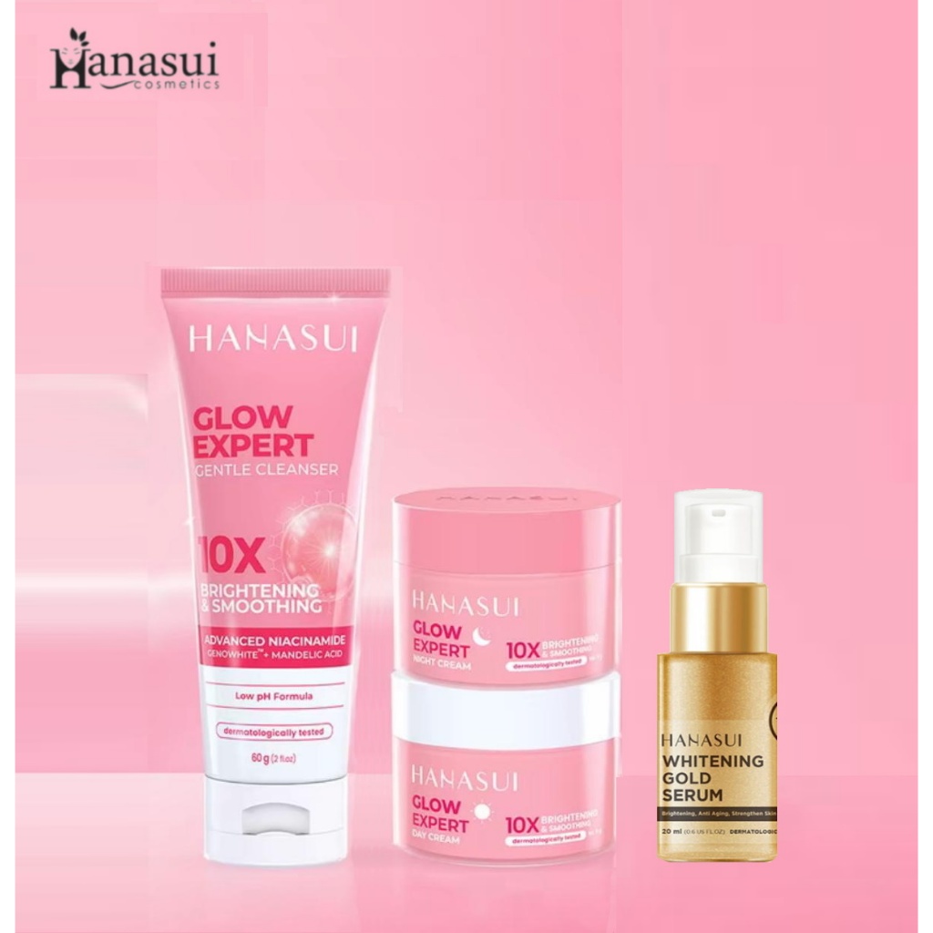 Jual Paket Hanasui Glow Expert 4pcs (day cream 15gr+night cream 15gr ...