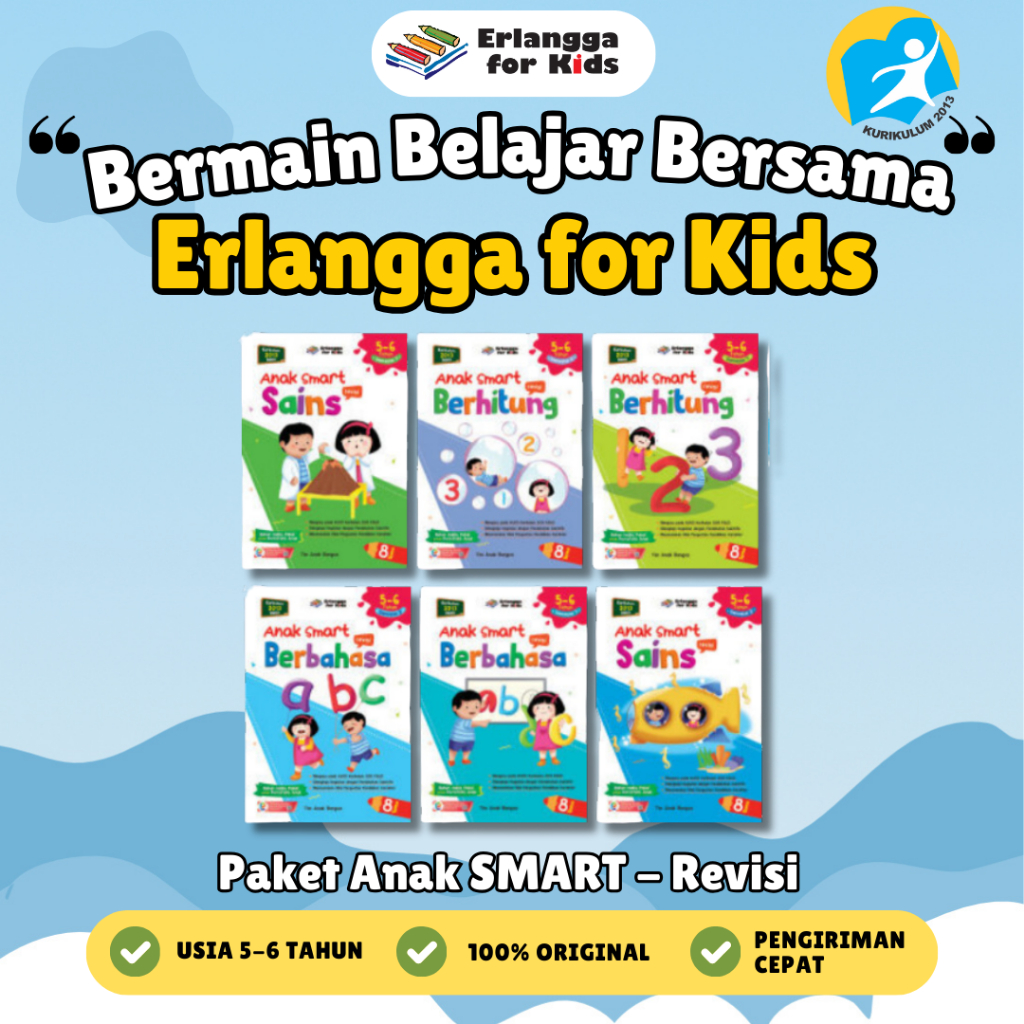 Jual [Erlangga] PAKET BUKU PAUD ERLANGGA : ANAK SMART 5-6 TAHUN - Erlangga For Kids | Shopee ...