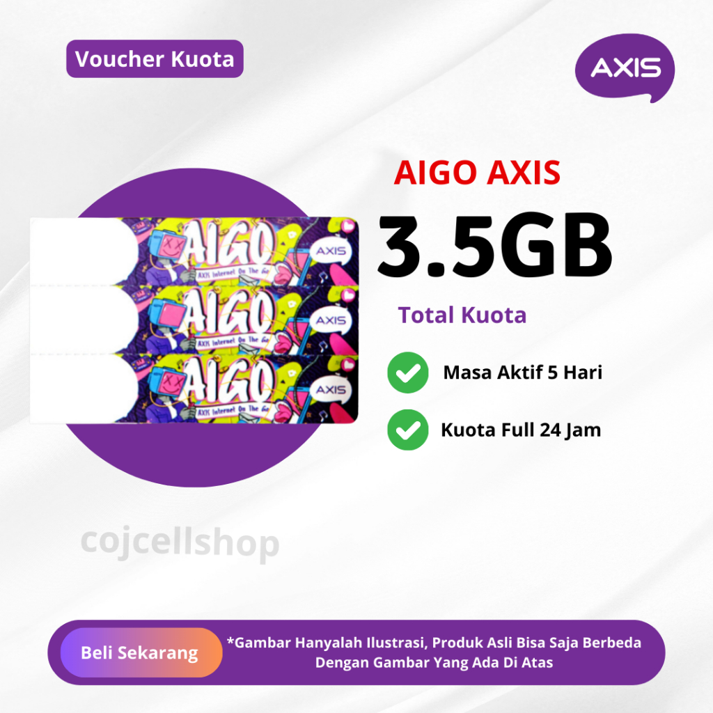 Jual Voucher Kuota Aigo 3,5GB 5 Hari - Voucher Aigo 3,5gb/5 Hari - Voucher Axis 3,5GB 5 Hari ...