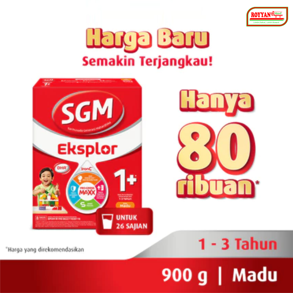 Jual Susu SGM Eksplor 1+ 900Gr - Susu SGM Formula Lanjutan Tahap 1 ...