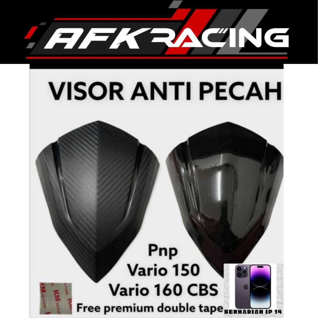Jual visor windshield vario 125 techno injeksi full black import model ...