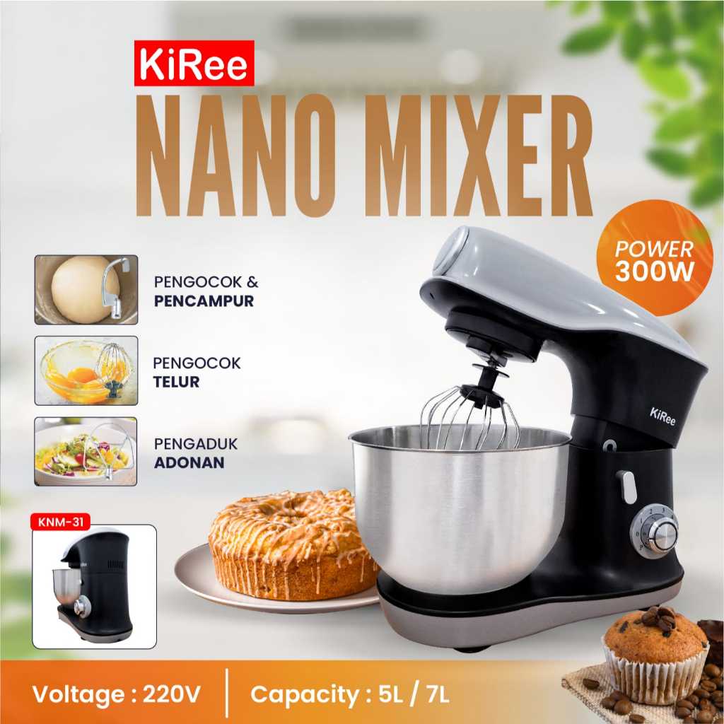 Jual CH Kiree Nano Mixer / Stand Mixer Adonan Kue dan Roti 5L / 7L ...